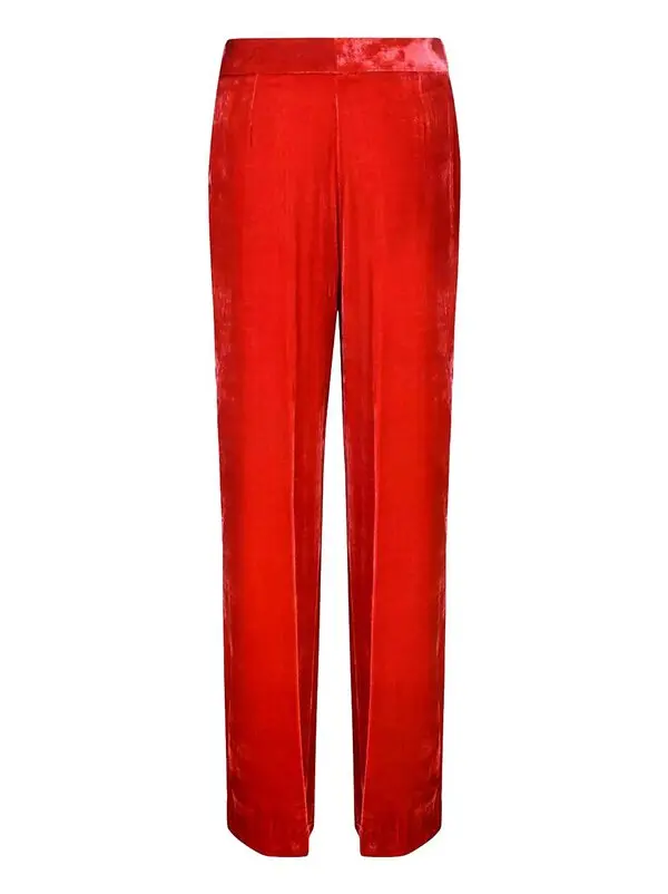 P.a.r.o.s.h Velvet-finish Straight Trousers - Red
