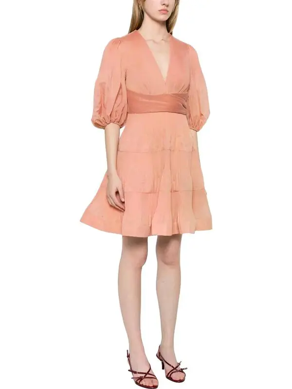 Zimmermann Pleated Mini Dress - Pink