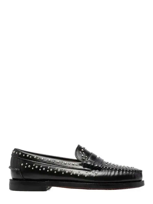 SEBAGO Stud-embellished Calf Leather Loafers - Black