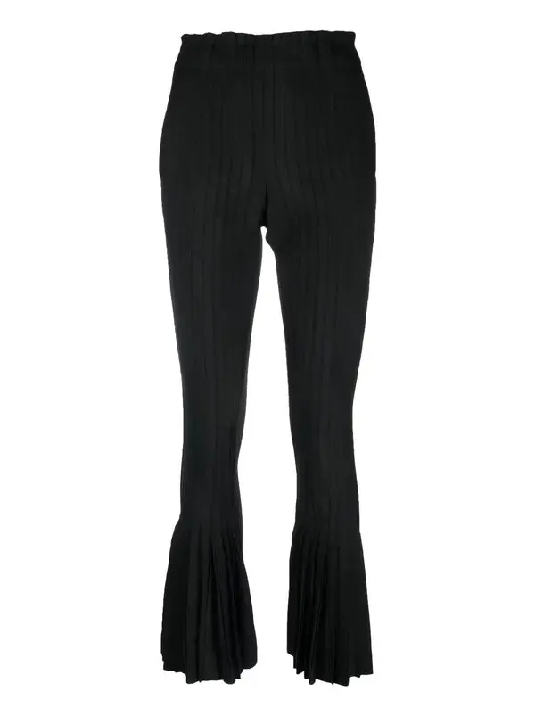 Sacai Pleated Flared Ankle Trousers - Black