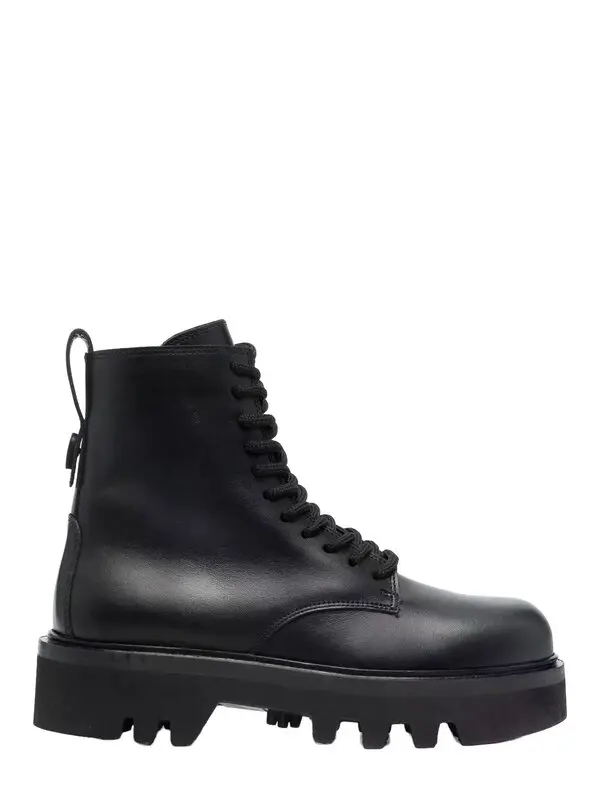 Furla Lace-up Leather Boots - Black