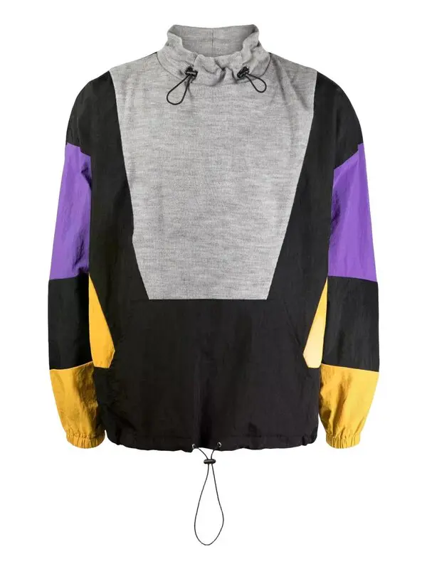 GOD'S MASTERFUL CHILDREN Drawstring-neck Colour-block Sweatshirt - Black