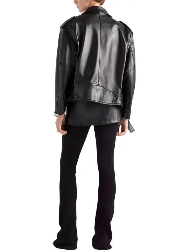 Prada Leather Mini Skirt - Black