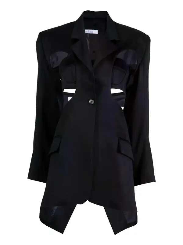 Rokh Cut-out Single-breasted Blazer - Blue