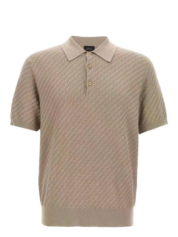 Brioni Knitted Polo Shirt - Neutrals