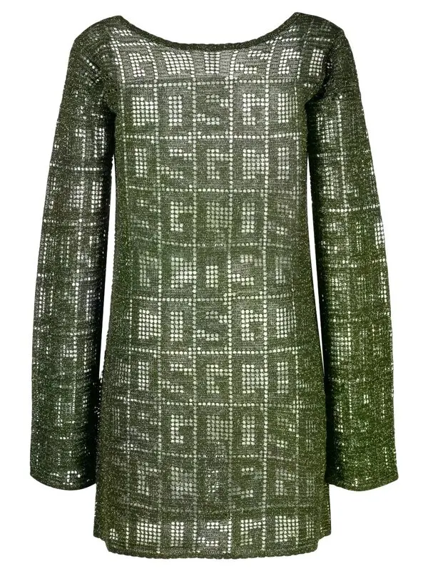 Gcds Monogram Knit Minidress - Green