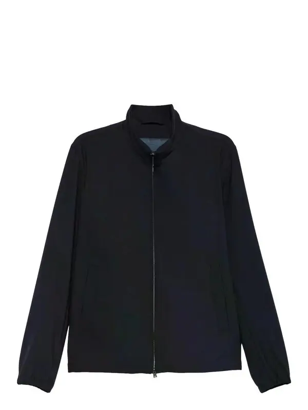 Herno Logo Plaque Zip-up Jacket - Blue