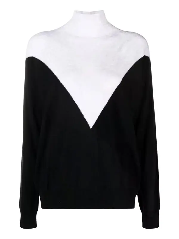 Emporio Armani Two-tone Knitted Jumper - Black
