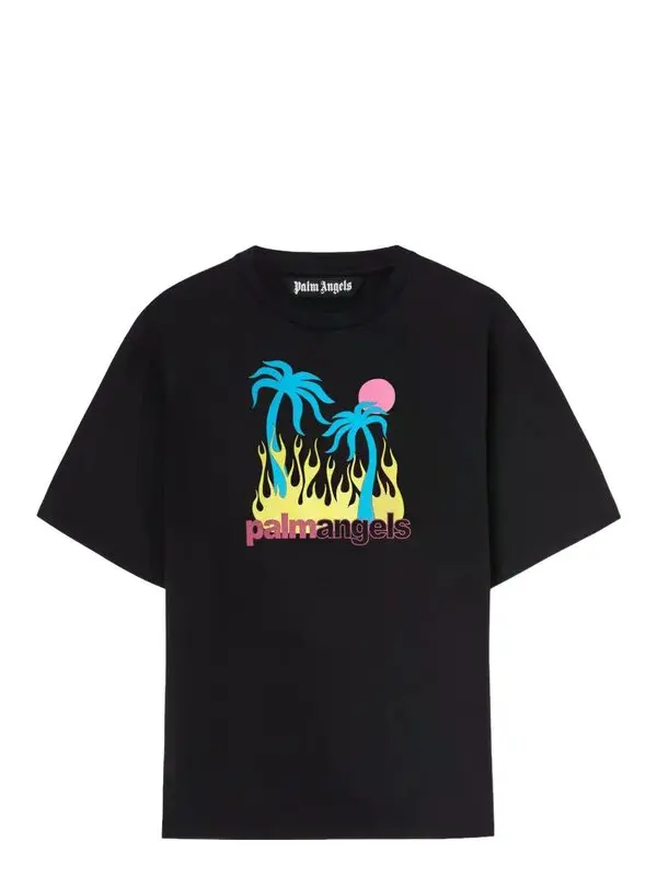 Palm Angels Burning Oasis T-shirt - Black