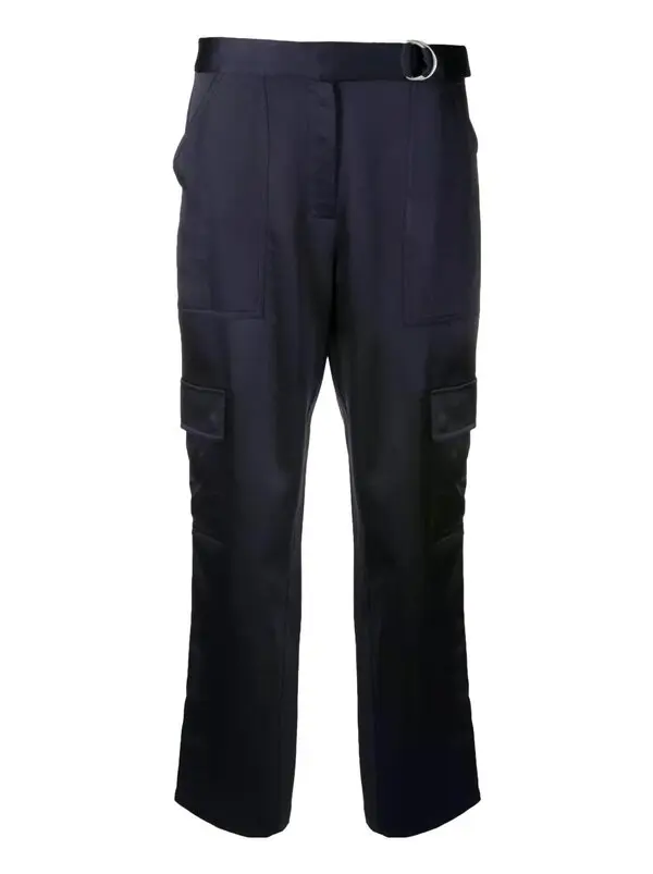 Simkhai Tapered-leg Satin Trousers - Blue