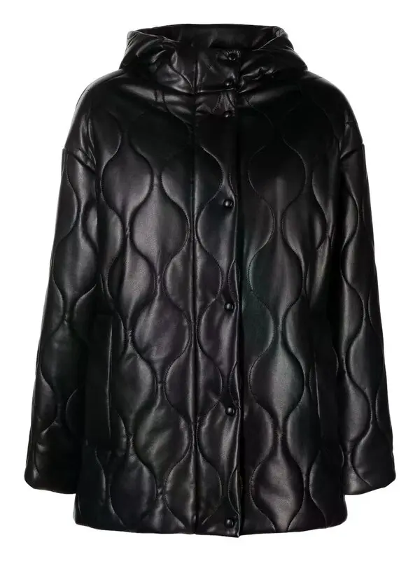 STAND STUDIO Everlee Quilted Faux-leather Jacket - Black
