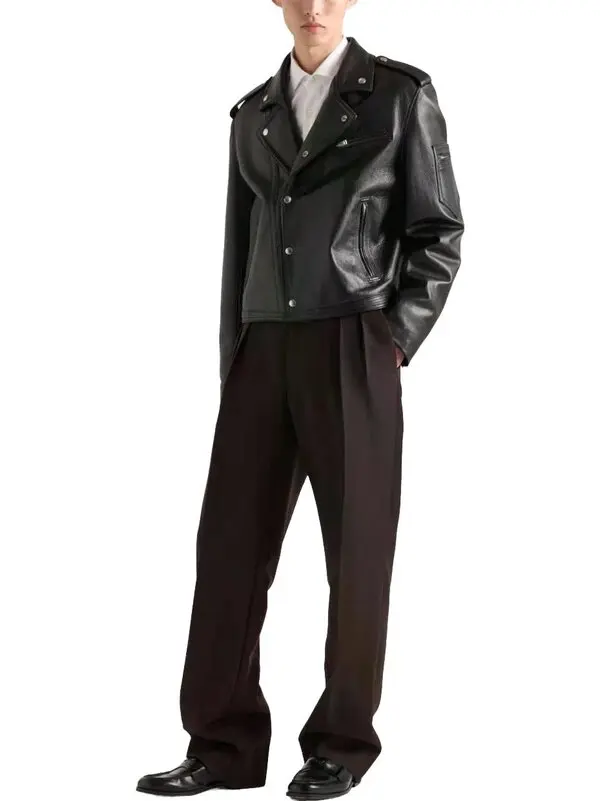Prada Leather Biker Jacket - Black