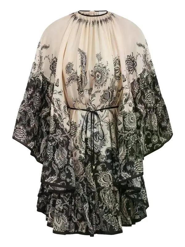 Zimmermann Paisley Print Ruffled Dress - Neutrals