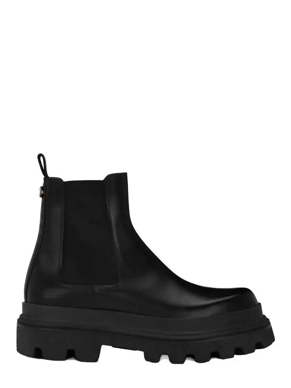 Dolce & Gabbana Brushed Leather Chelsea Boots - Black