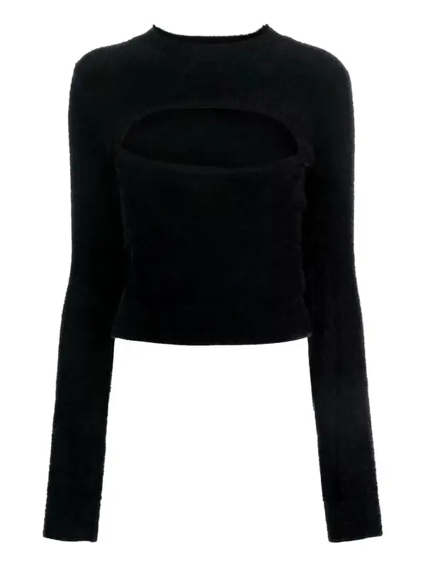 Moschino Long-sleeve Faux-fur Jumper - Black