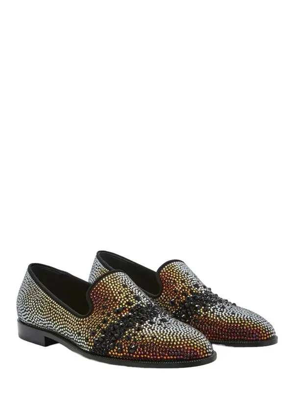 GIUSEPPE ZANOTTI Marthinique Crystal-embellished Loafers - Black