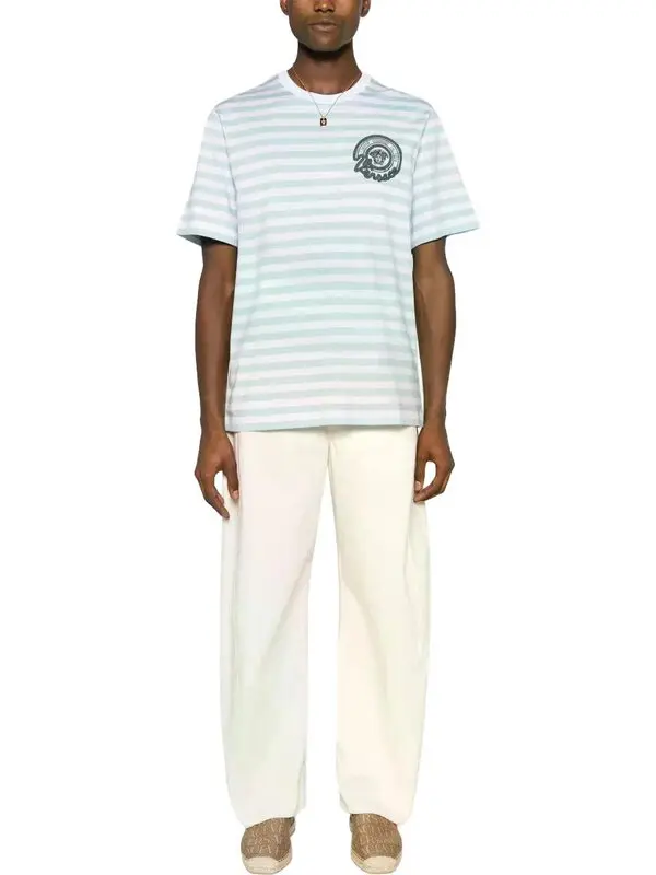 Versace Nautical Stripe Cotton T-shirt - Blue