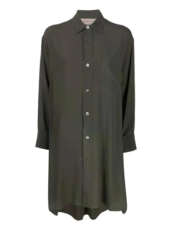 BLANCA VITA Flared Shirt Dress - Green