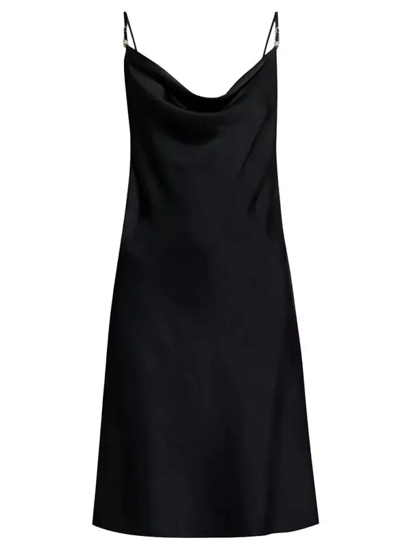 Versace Camisole Dress With Medusa Safety Pin Detail - Black