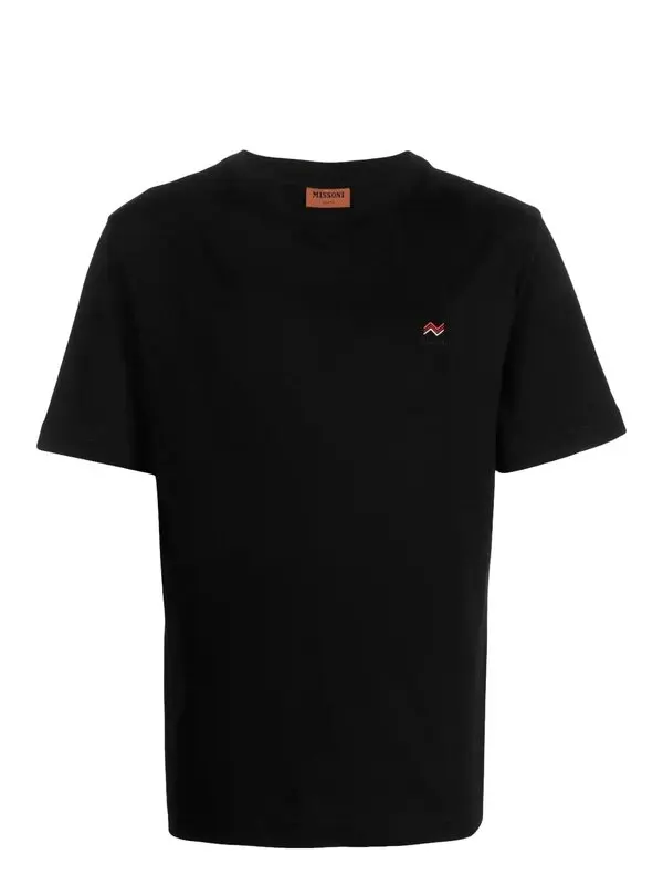 Missoni Logo-embroidered Cotton T-shirt - Black