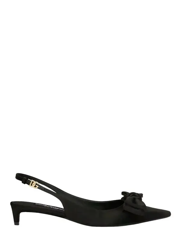 Dolce & Gabbana Slingback Pumps With Bow Detailing - Black