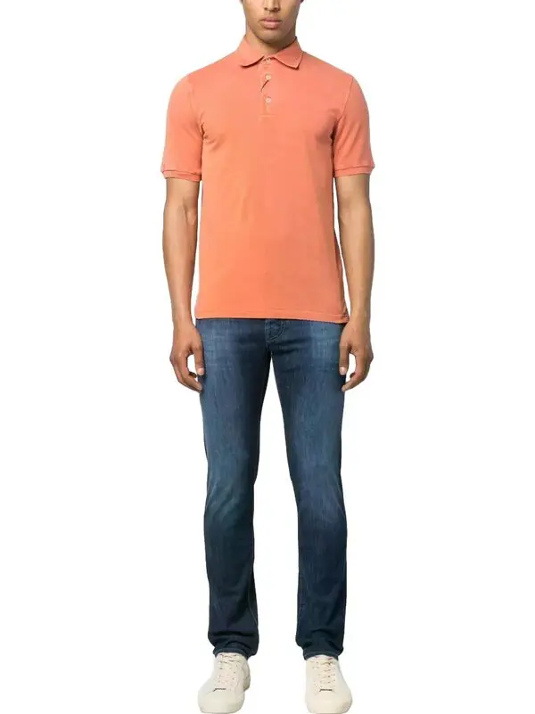 Fedeli Jersey Short-sleeved Polo Top - Orange