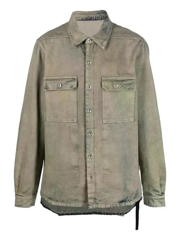 Rick Owens Stonewashed Denim Shirt - Grey