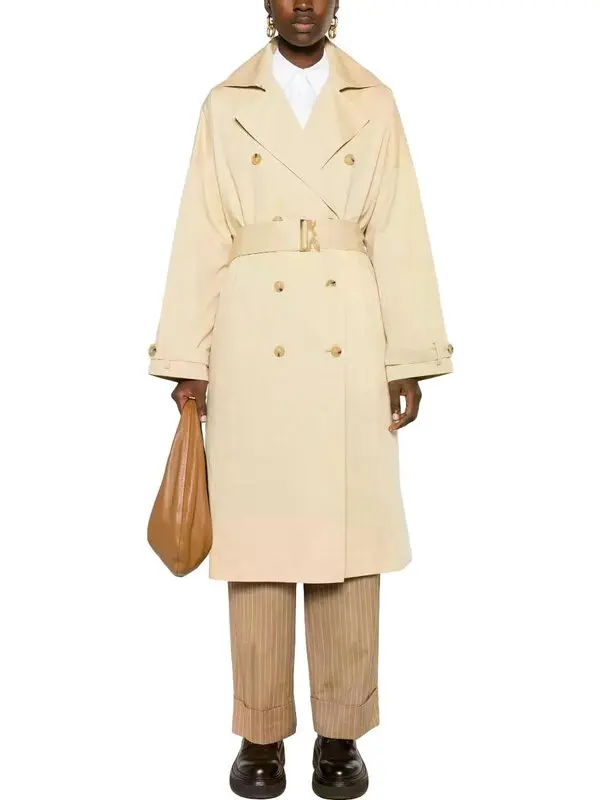 Patrizia Pepe Double-breasted Cotton Coat - Neutrals
