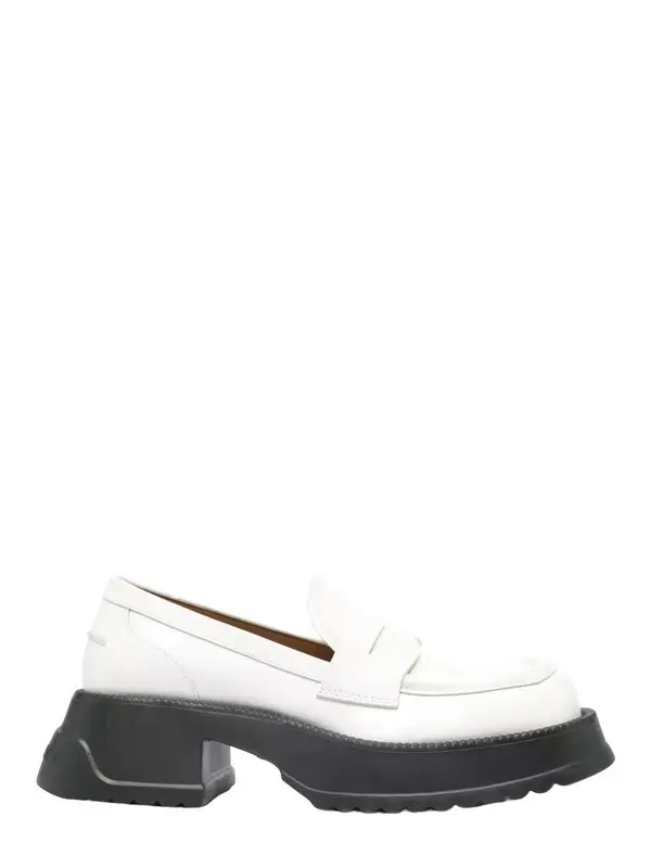 Marni Two-tone Leather Loafers - White