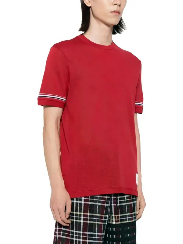 Thom Browne Cotton Stripe T-shirt - Red