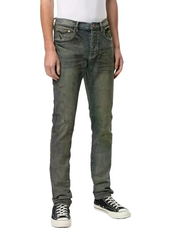 PURPLE BRAND Oil Repair Skinny Jeans - Blue