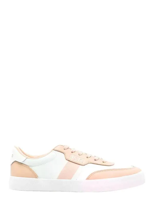 Polo Ralph Lauren Court Logo-debossed Panelled Sneakers - Neutrals
