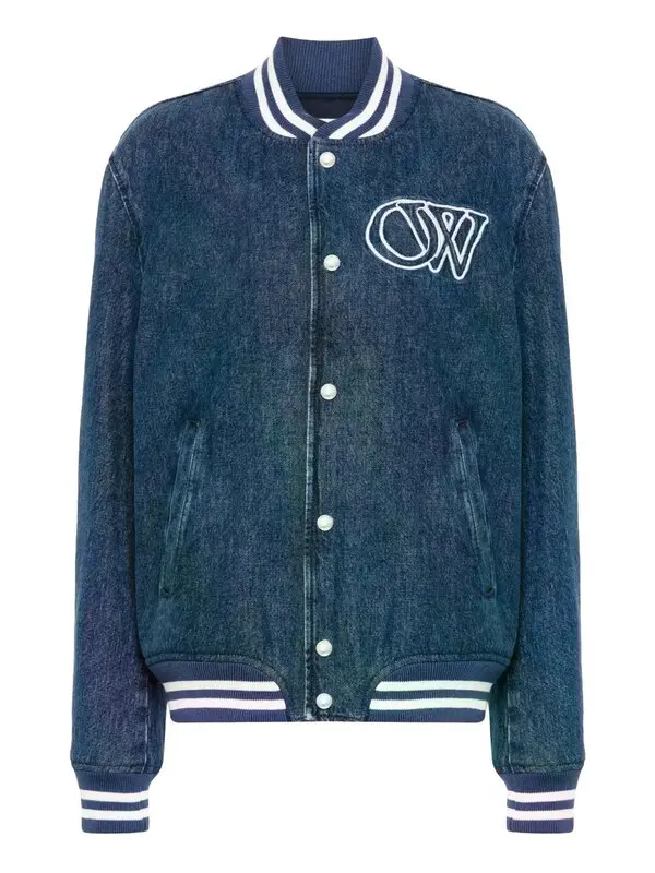 Off-White Logo-embroidered Jacket - Blue