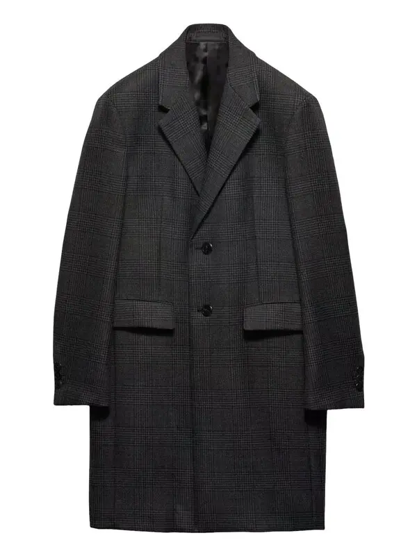 Prada Single-breasted Wool Coat - Grey