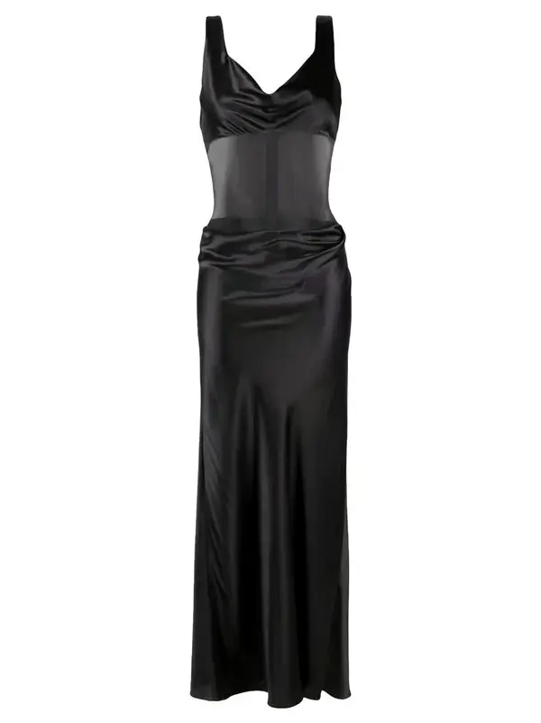 Christopher Esber Sheer-panel Cowl-neck Gown - Grey