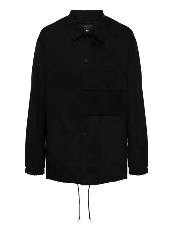 Y3 Sport Uniform Coach Shirt Jacket - Black