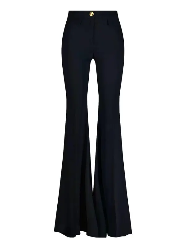 Giambattista Valli Crepe-texture Flared Trousers - Black