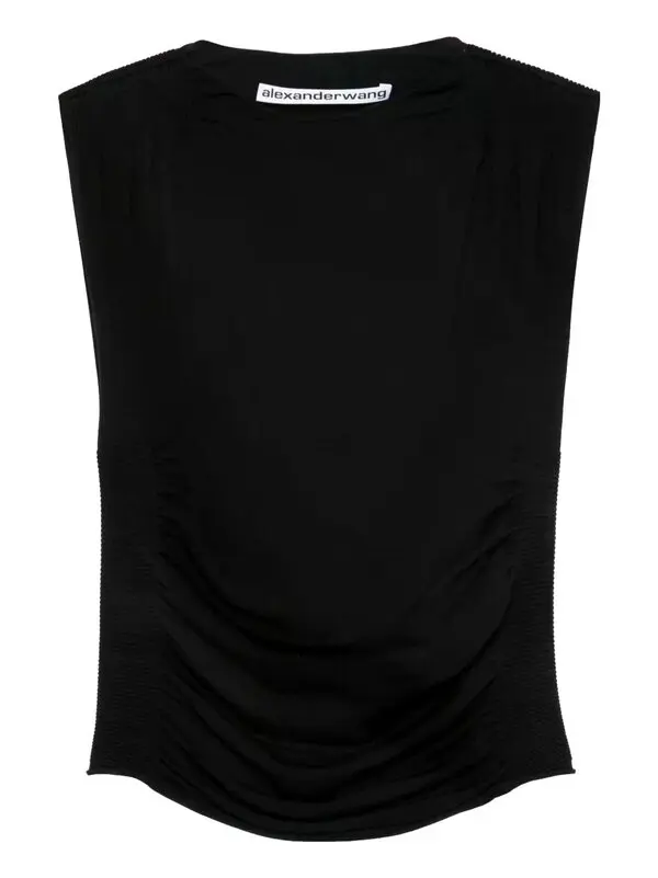 Alexander Wang Ruched Crewneck Top - Black
