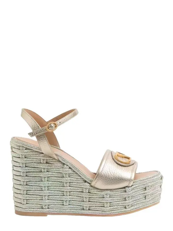 Valentino Garavani V-logo Signature Wedge Sandals - Neutrals