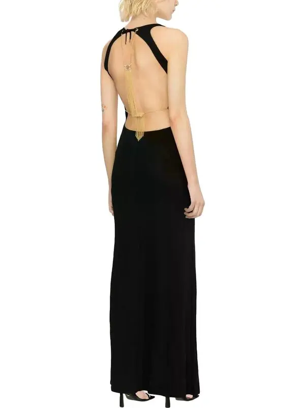 Elisabetta Franchi Open Back Gown - Black