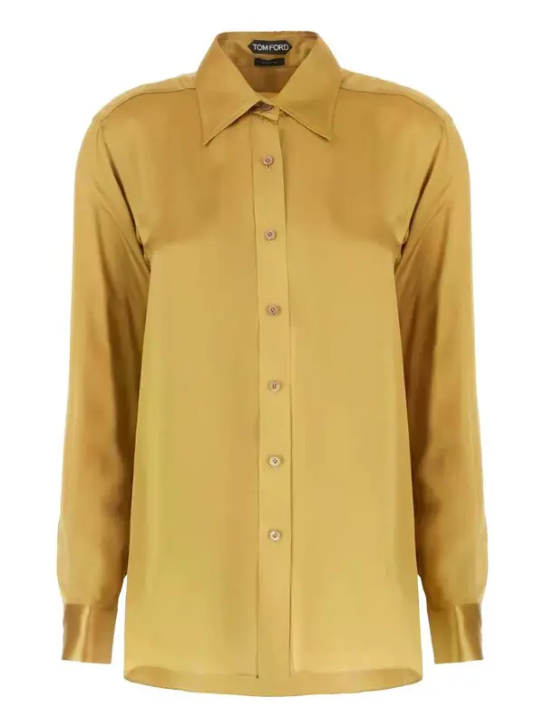 TOM FORD Silk Satin Shirt - Yellow