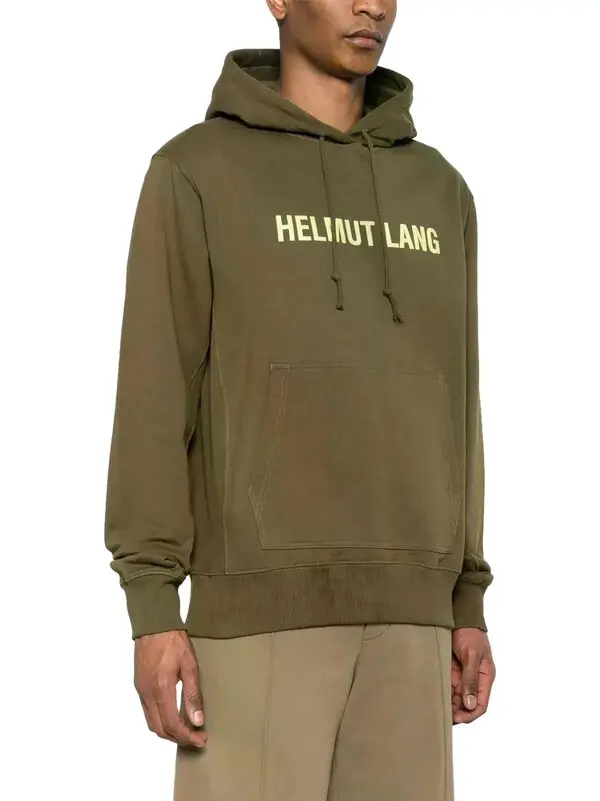 Helmut Lang Logo-print Cotton Hoodie - Brown