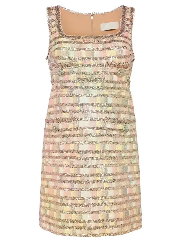 Elie Saab Camaleonte Sequinned Minidress - Neutrals