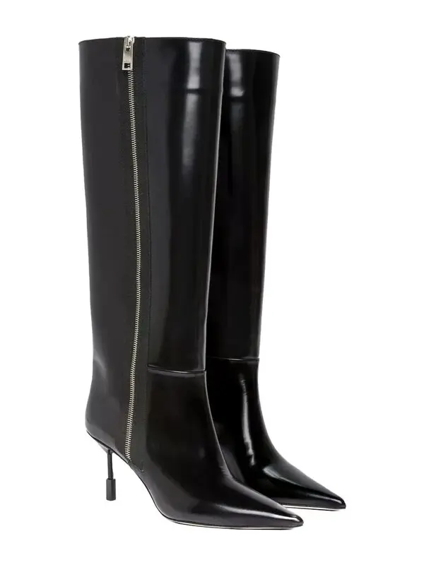 MSGM Pointed-toe Leather Boots - Black