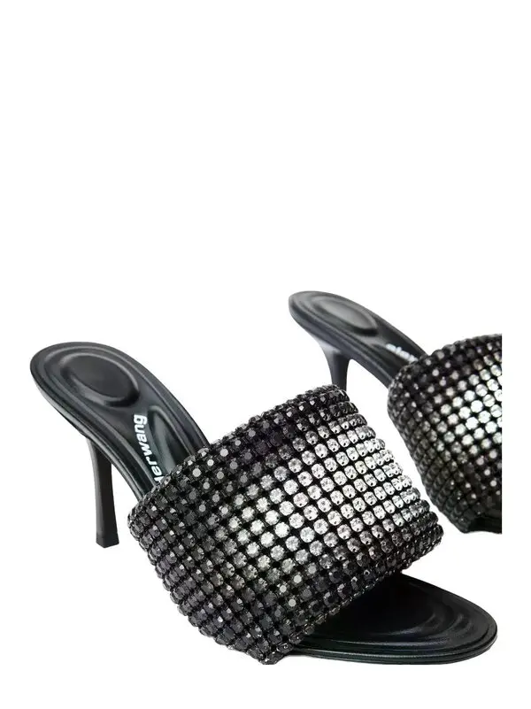 Alexander Wang Heiress 85mm Crystal Mules - Silver