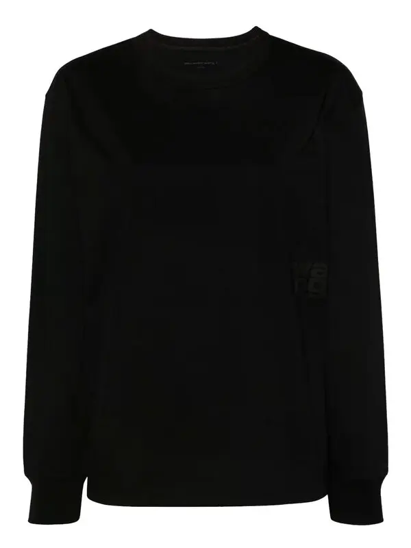 Alexander Wang Raised-logo Long-sleeve T-shirt - Black