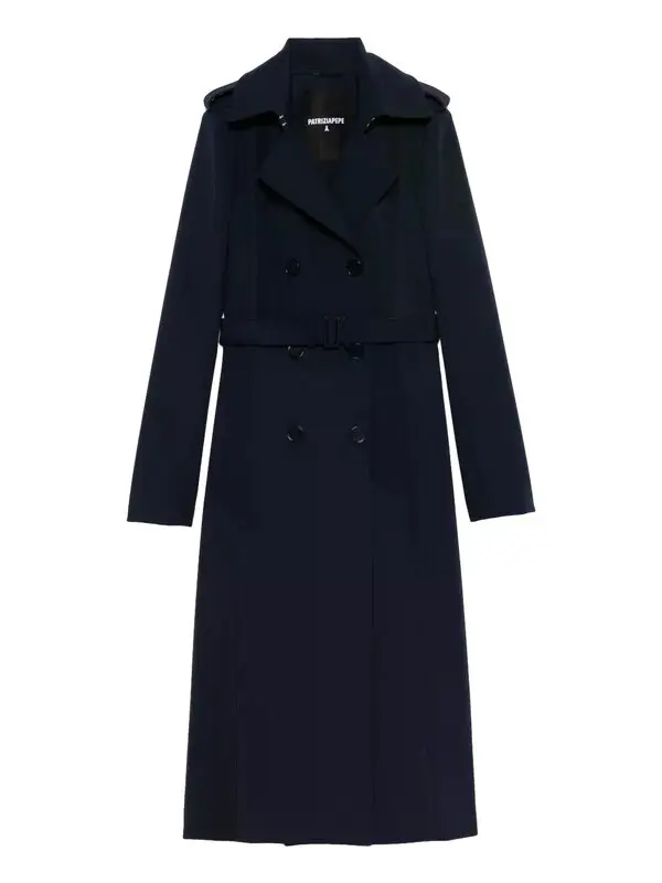 Patrizia Pepe Buckle-detail Trench Coat - Blue