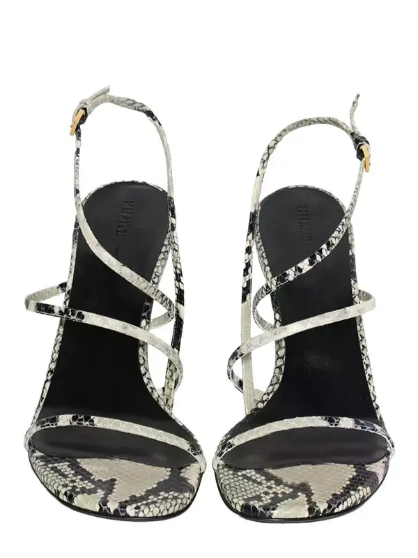 Khaite Strappy Mid Heel Sandals - Neutrals
