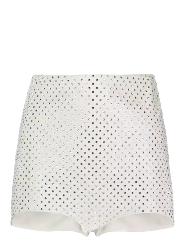 Philosophy Di Lorenzo Serafini Crystal-embellished High-waisted Mini Shorts - Grey