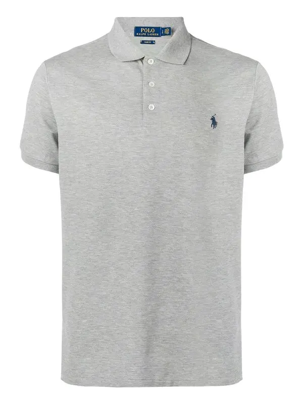 Polo Ralph Lauren Heather Stretch Cotton Logo Polo T-shirt - Grey